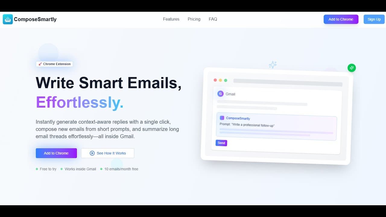 ComposeSmartly: AI Email Assistant for Gmail & Outlook | Chrome Extension